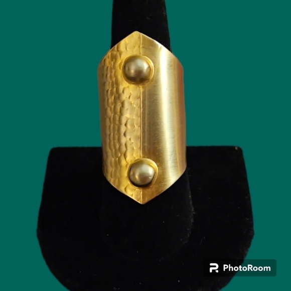 Nissa Jewelry | Jewelry | Nissa Matte Goldtone Hammered Art Deco Atomic ...